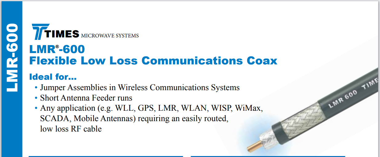 LMR-600 - 上海图玛信息科技有限公司-西班牙Unex走线槽, 时代微波Times射频电缆代理商